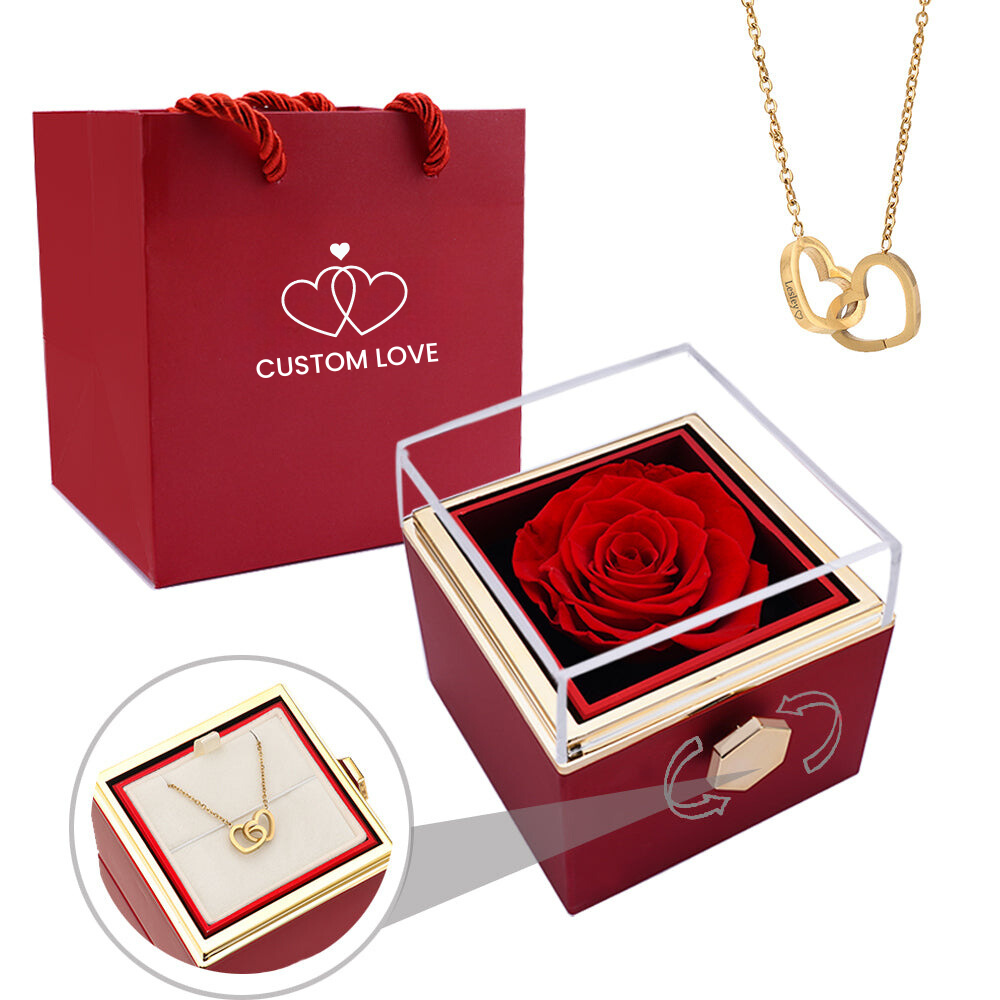 Eternal Rose Box - With Personalized Necklace And Real Rose – Customlove.co